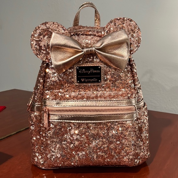 Loungefly | Bags | New Disney Parks Rose Gold Loungefly Backpack | Poshmark